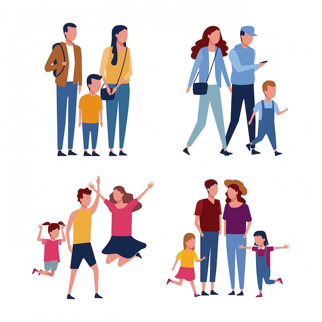 Vibrant Family Illustrations Depicting Diverse Parenting Moments ...