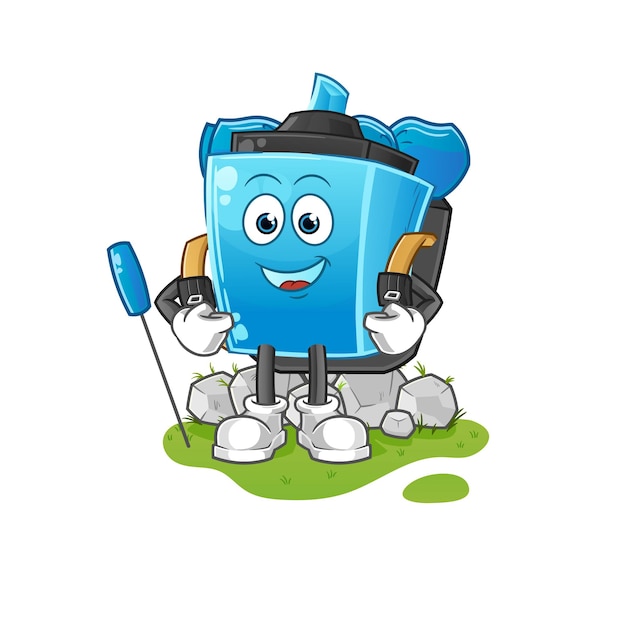 Cheerful Blue Spray Can Character Enjoying the Outdoors | Jiffy Designs