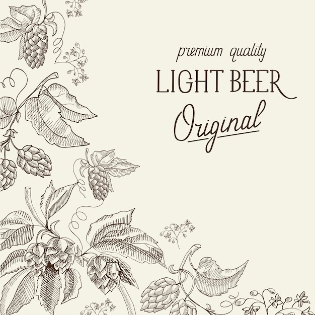 Vintage Floral Design for Premium Light Beer Label | Jiffy Designs