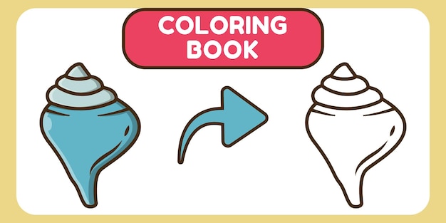 Vibrant Seashells and Arrow Adorn Coloring Book Cover | Jiffy Designs