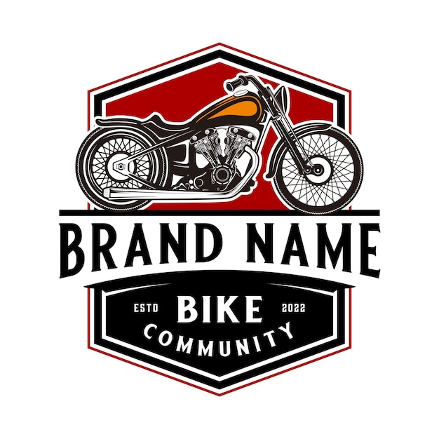 Vintage Motorcycle Emblem with Bold Hexagon Design | Jiffy Designs