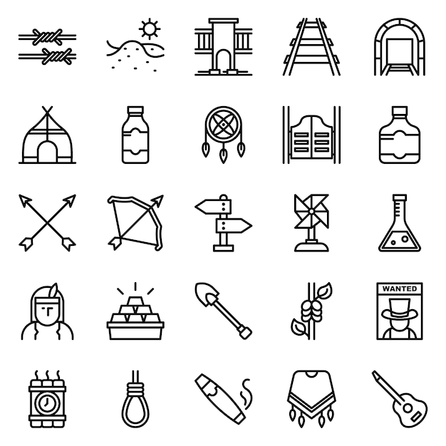 Captivating Symbols: A Minimalist Illustration of Diverse Elements ...