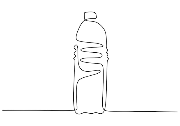 Minimalist Outline of a Plastic Water Bottle | Jiffy Designs