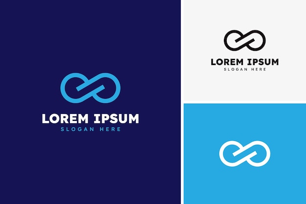 Elegant Infinity Symbol in Minimalist Blue and White Design | Jiffy Designs