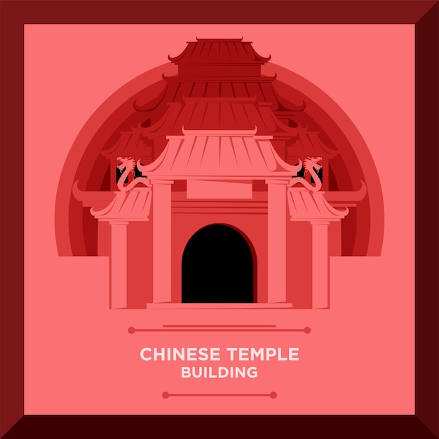 Striking Red Chinese Temple Building with Intricate Architectural ...