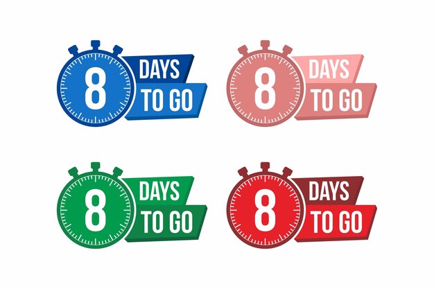 Countdown Timer Visuals Depicting 8 Days to Go | Jiffy Designs
