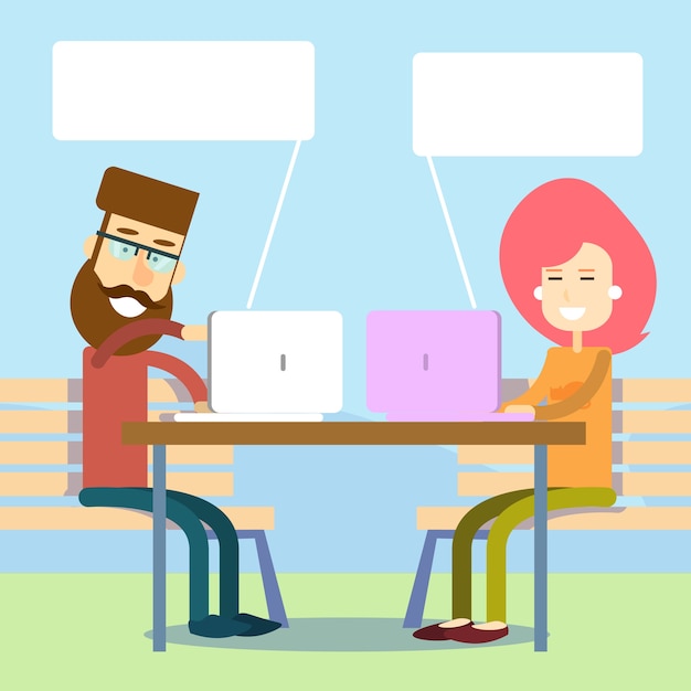 Casual Conversation Between Two Illustrated Characters with Speech ...