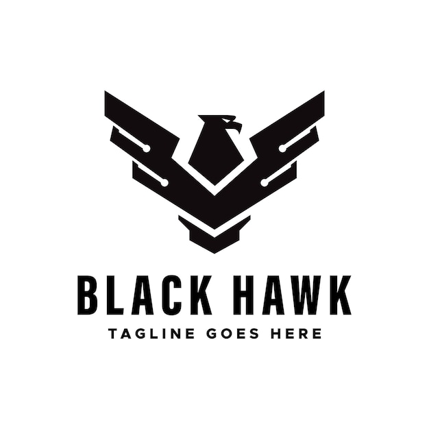 Powerful Silhouette of a Majestic Black Hawk Symbol | Jiffy Designs