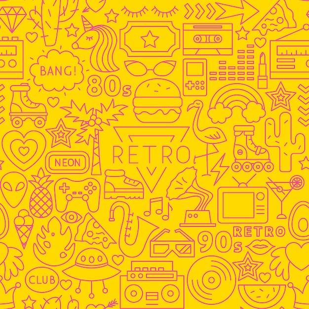 Vibrant Retro-Inspired Graphic Elements in Yellow | Jiffy Designs