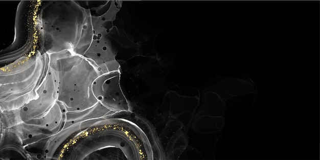 Captivating Celestial Swirls: Cosmic Elegance in Black and Gold | Jiffy Designs