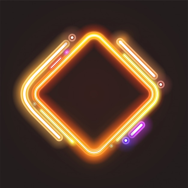 Vibrant Neon Square Frame with Glowing Edges | Jiffy Designs