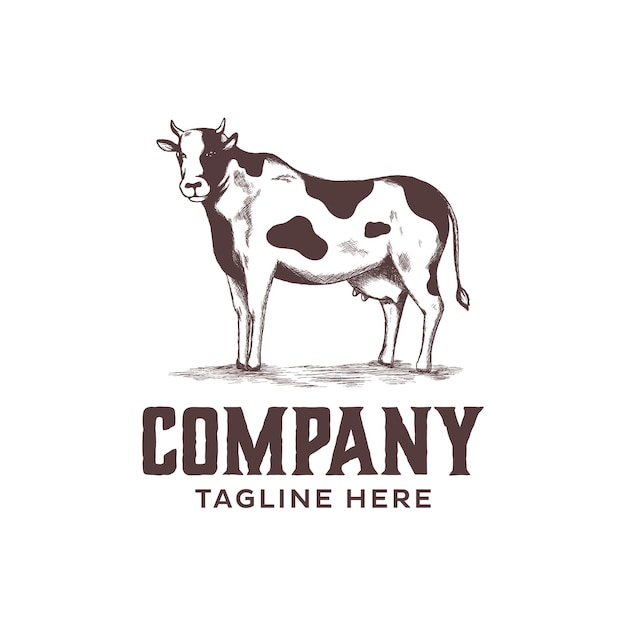Iconic Cow Logo with Rustic Charm | Jiffy Designs