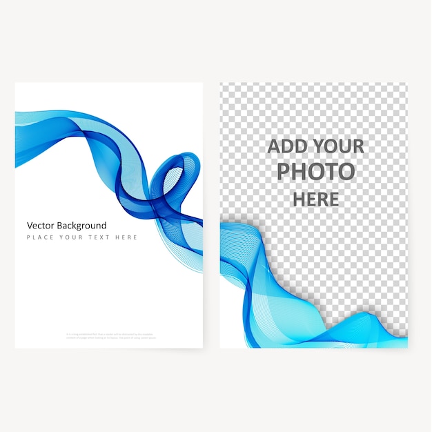 Abstract Blue Wave Swirls with Photo Frame Template | Jiffy Designs