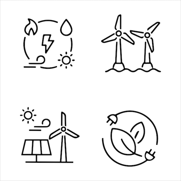 Diverse Renewable Energy Icons Depicting Clean Power Solutions | Jiffy ...