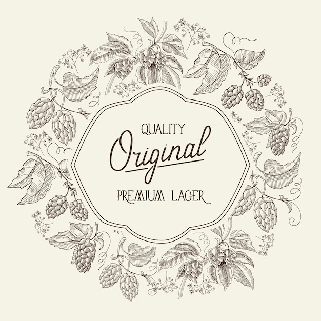 Vintage Floral Wreath Frames Premium Lager Label | Jiffy Designs
