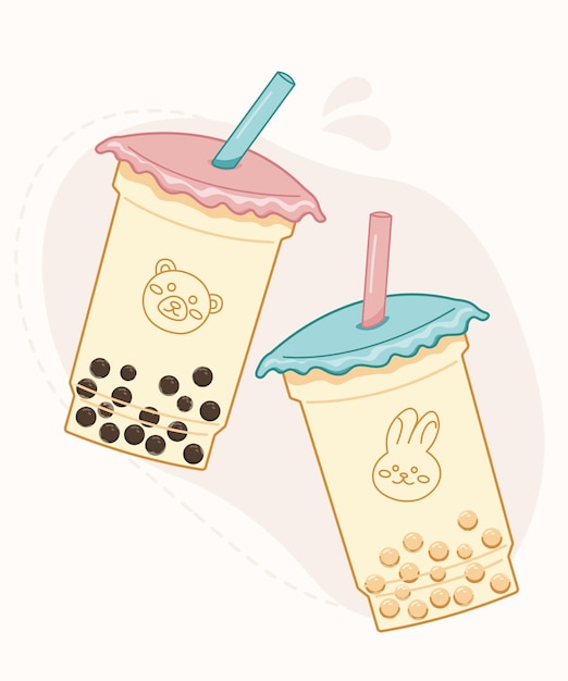 Delightful Bubble Tea Duo with Whimsical Designs | Jiffy Designs