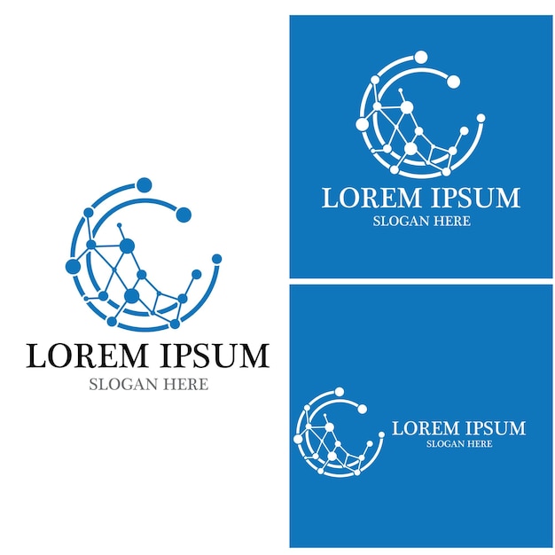 Dynamic Interconnected Spheres Logo Design in Blue | Jiffy Designs
