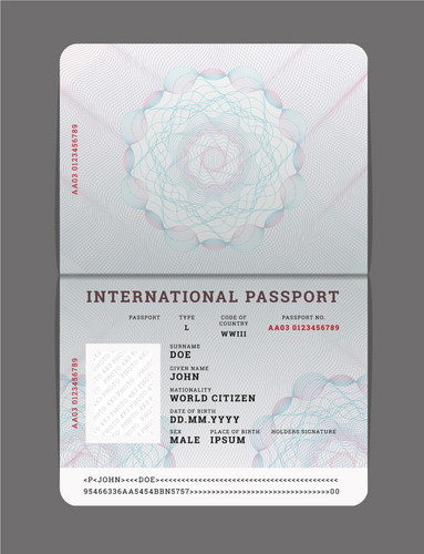 Blank Open Passport Template Isolated Vector Illustration. Document For ...