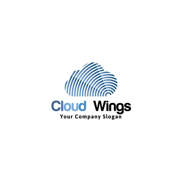 Cloud Wings Logo: Embracing Digital Transformation with Stylized Stripes | Jiffy Designs