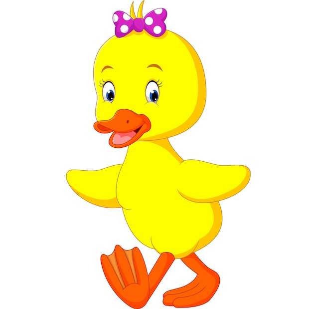 Cheerful Yellow Duckling with Vibrant Bow and Webbed Feet | Jiffy Designs