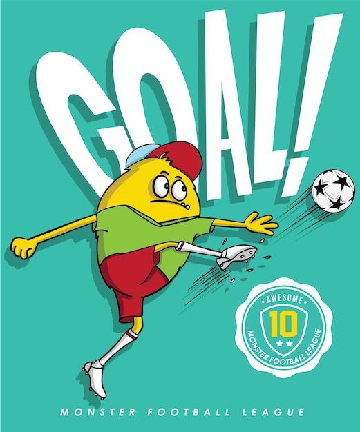 Energetic Monster Footballer Celebrates Goal in Monster Football League ...