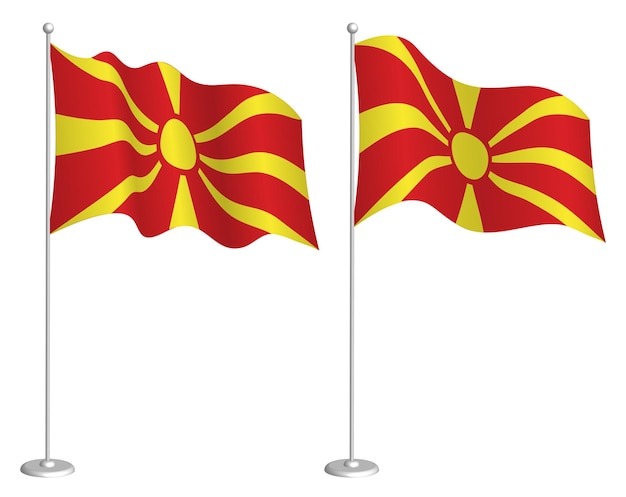 Vibrant Macedonian Flags Waving Proudly on Flagpoles | Jiffy Designs