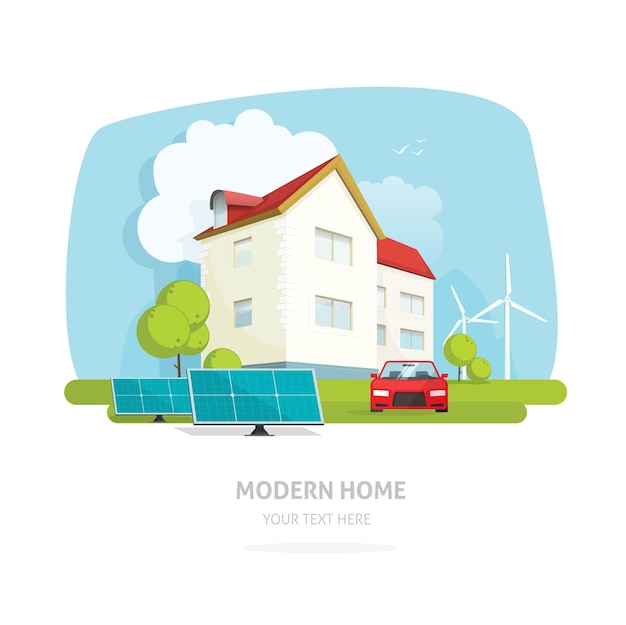 Eco-Friendly Modern Home with Solar Panels and Wind Turbines | Jiffy ...