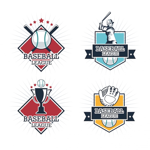 Diverse Baseball-Themed Emblem Collection with Iconic Elements | Jiffy ...