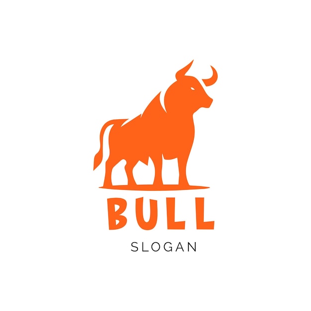 Vibrant Orange Bull Icon with Slogan | Jiffy Designs