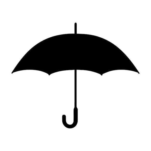 Simple Black Umbrella Silhouette Against White Background | Jiffy Designs