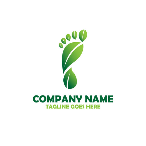 Eco Foot Design Vector. Foot Icon Vector | Jiffy Designs