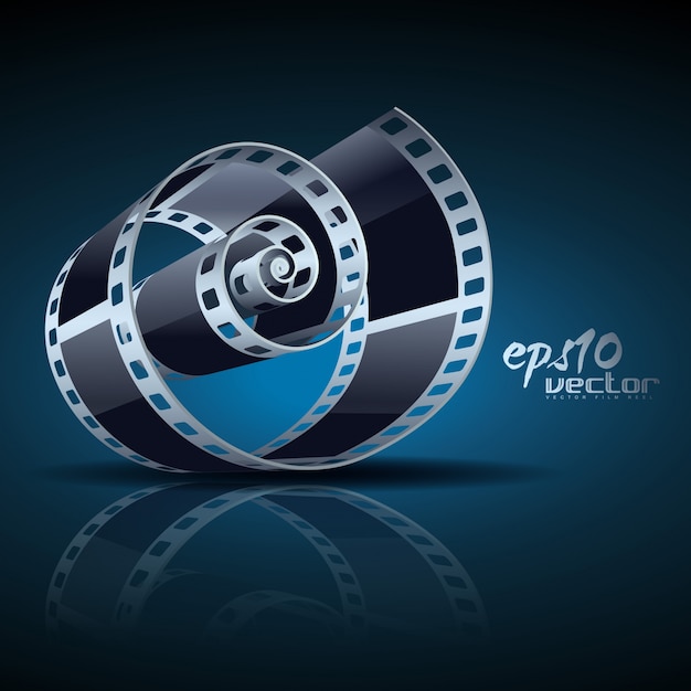 Sleek Spiral Film Reel Logo with Metallic Sheen | Jiffy Designs