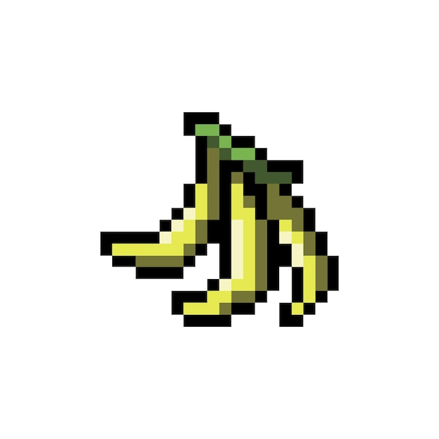 Vibrant Pixel Art Banana Cluster | Jiffy Designs