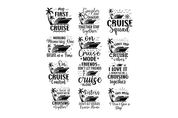 Diverse Collection of Cruise-Themed Typographic Designs | Jiffy Designs