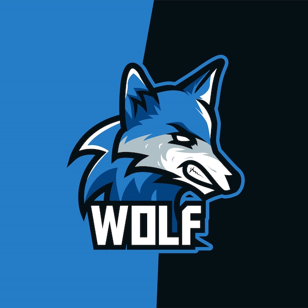 Fierce Blue Wolf Mascot Logo Design | Jiffy Designs
