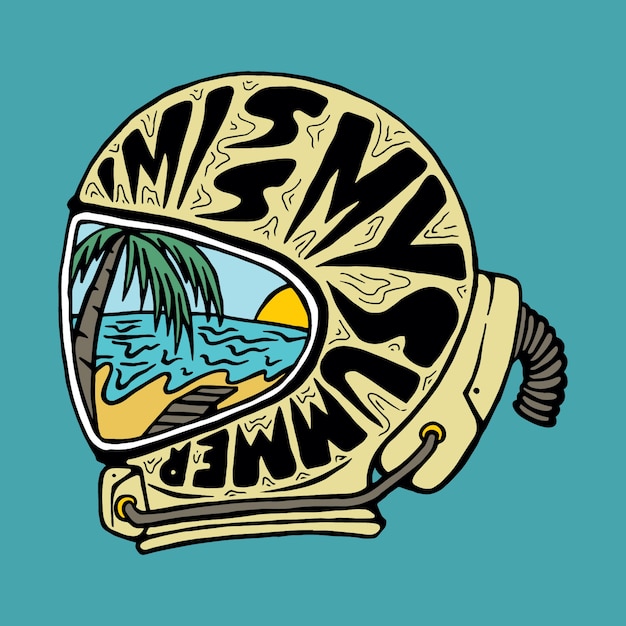 Vibrant Tropical Sunset Emblem with Palm Tree and Ocean | Jiffy Designs