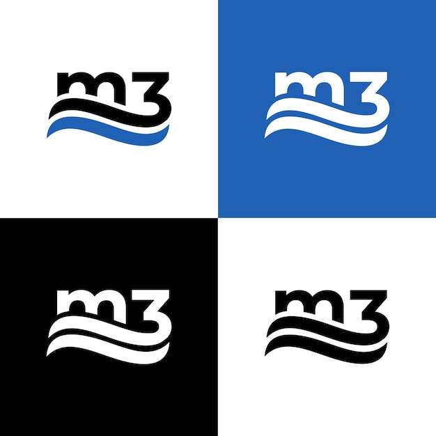 Stylized M3 Logo with Wavy Design Elements | Jiffy Designs
