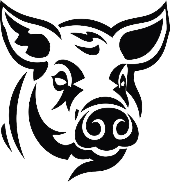 Striking Tribal Pig Face Silhouette | Jiffy Designs