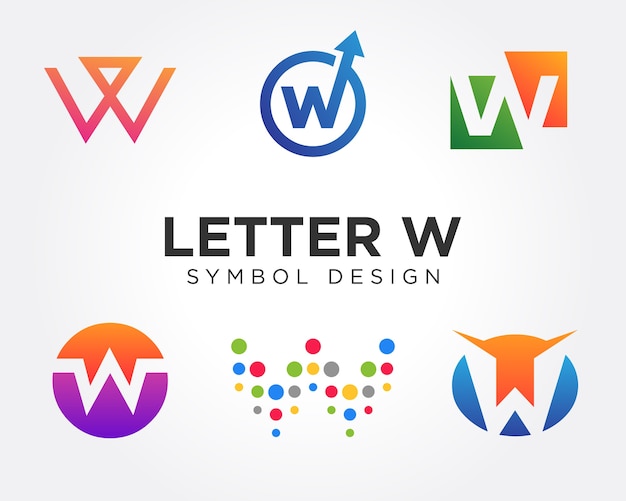 Vibrant Geometric Letter W Symbols in Diverse Designs | Jiffy Designs