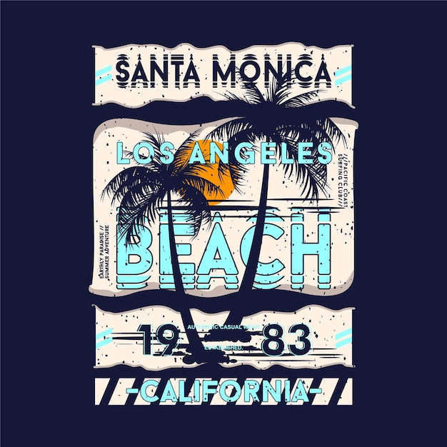 Vintage Beach Sign with Palm Trees and Sunset Graphic | Jiffy Designs