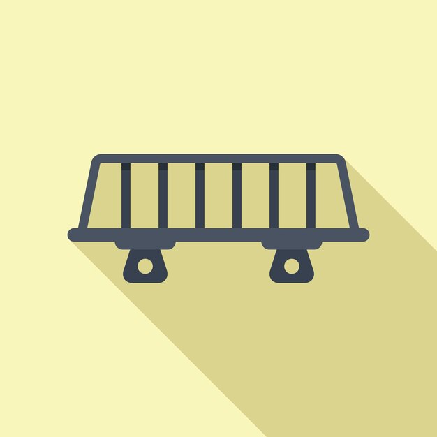 Stylized Transport Trailer Icon with Long Shadow | Jiffy Designs