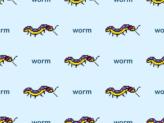 Vibrant Pixel Art Worms Seamless Pattern | Jiffy Designs