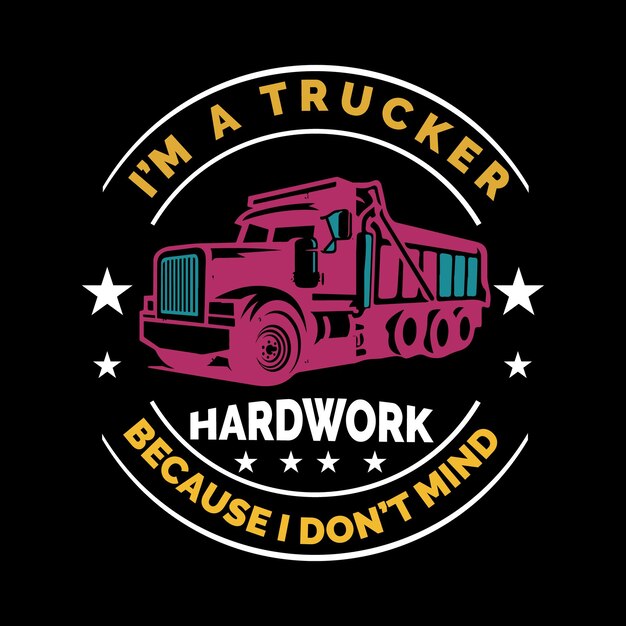 Proud Trucker's Hardworking Spirit Captured in Vibrant Illustration ...