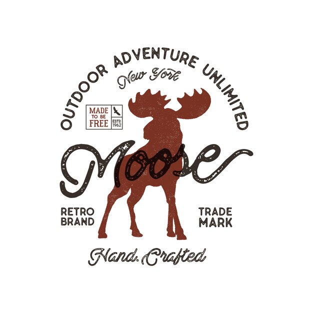 Rugged Moose Emblem for Outdoor Adventure Enthusiasts | Jiffy Designs