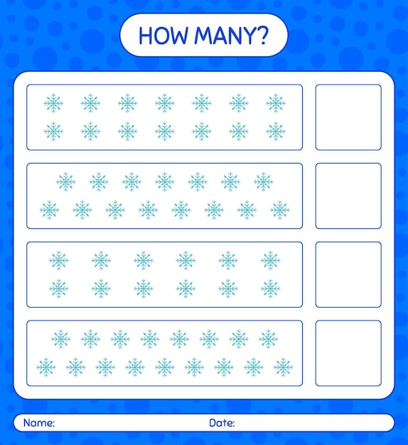 Counting Snowflakes: A Wintry Numeracy Worksheet | Jiffy Designs