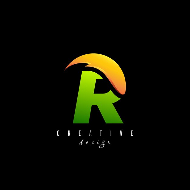 Vibrant Curved Letter R Logo with Sunset Gradient | Jiffy Designs