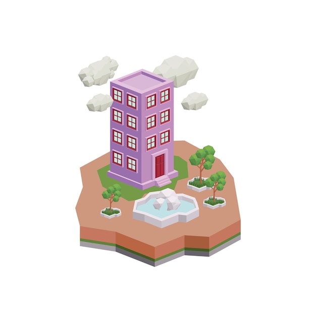 Whimsical 3D Illustration of a Colorful Apartment Building | Jiffy Designs