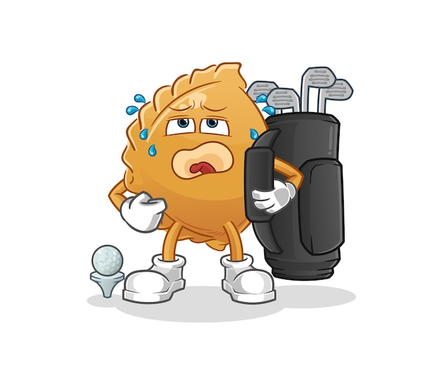 Frustrated Golf Ball Character with Golfing Gear | Jiffy Designs