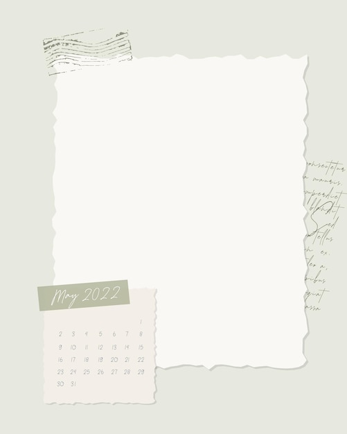 Torn paper calendar with scribbled handwritten notes | Jiffy Designs