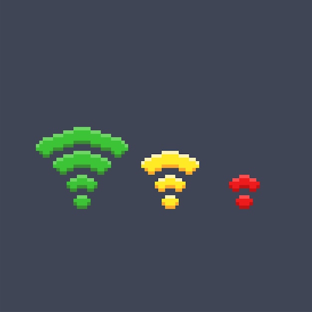 Vibrant Pixel Art Icons for Wireless Connectivity and Signals | Jiffy ...